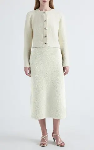 Proenza Schouler Frida Wool Boucle Cardigan - Ivory