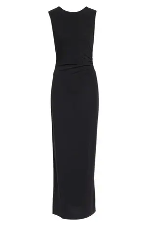 Emporio Armani Side Ruched Jersey Maxi Dress