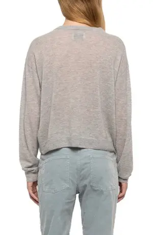 Zadig&Voltaire Swapy Cashmere Crewneck Sweater With Sequined Logo - Gris Chine
