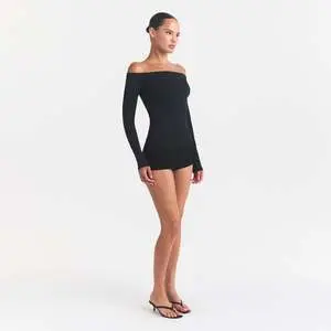 SKIMS Off The Shoulder Top | Black | | Smooth Layers