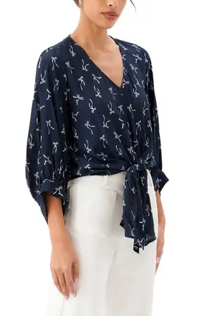 Karen Kane Bow Detail V-neck Top
