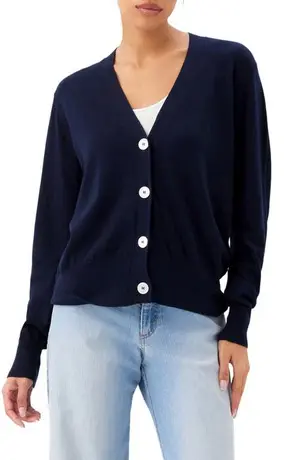 Karen Kane V-neck Cardigan Sweater - Navy