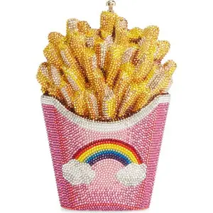 Judith Leiber Rainbow Fries Crystal Embellished Clutch