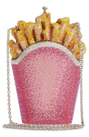 Judith Leiber Rainbow Fries Crystal Embellished Clutch