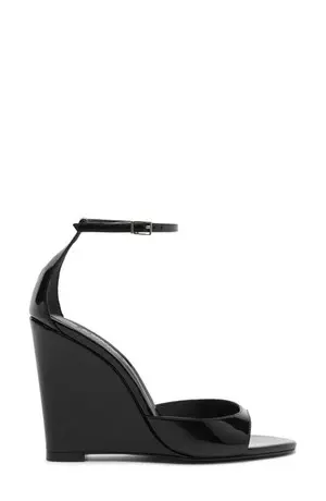 Schutz Scarlett Wedge Ankle Strap Sandal - Black