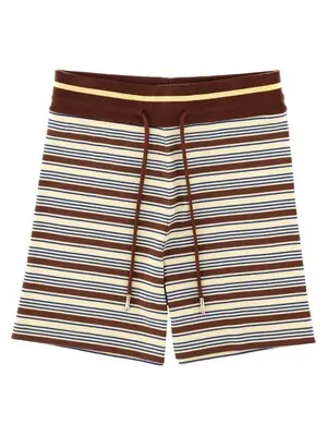 Fendi Shorts In Maglia Di Cotone A Righe