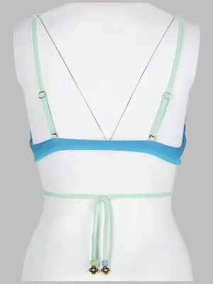 Casablanca Bikini Top With Gradient Print And Embellishments