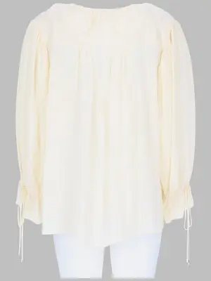 Chloé Top Con Volant E Scollo A V In Crêpe De Chine