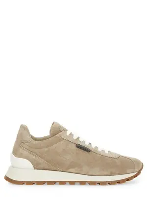 Brunello Cucinelli Sneaker "running" In Suede - Beige