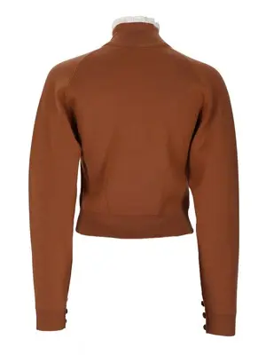 Chloé Pullover A Collo Alto In Maglia Di Lana E Pizzo