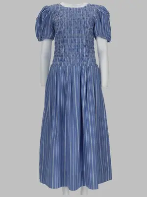 GANNI Striped Cotton Dress