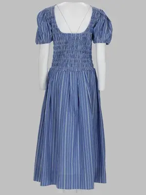 GANNI Striped Cotton Dress