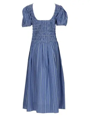 GANNI Striped Cotton Dress