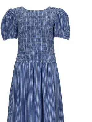 GANNI Striped Cotton Dress