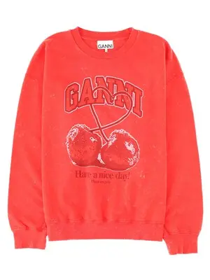 GANNI Cherry Print Sweatshirt - Red