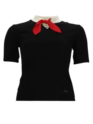 Valentino Garavani Maglia In Lana Con Fiocco - Black