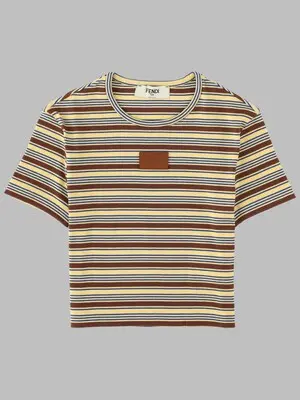 Fendi Maglia In Cotone A Righe Multicolor