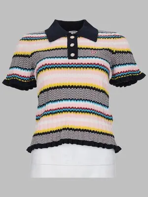 Casablanca Maglia Polo Con Motivo Chevron