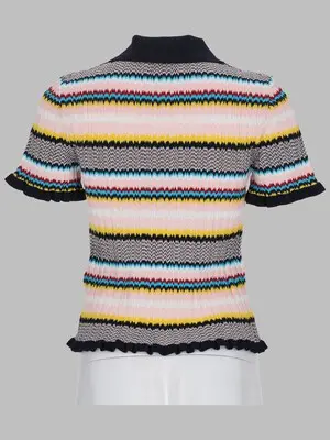 Casablanca Maglia Polo Con Motivo Chevron