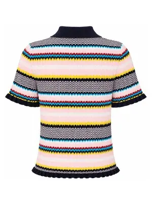 Casablanca Maglia Polo Con Motivo Chevron