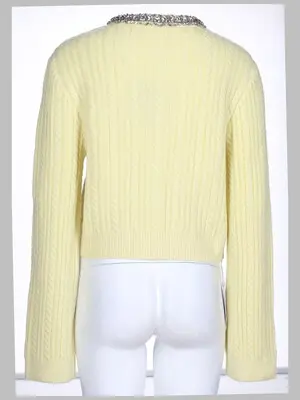 SELF-PORTRAIT Cardigan With Pearl And Rhinestone Embellishments