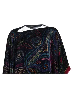 Etro Poncho Asimmetrico Con Stampa Paisley