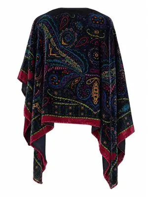 Etro Poncho Asimmetrico Con Stampa Paisley