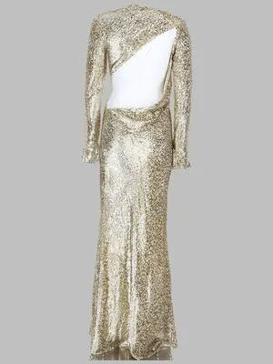 SELF-PORTRAIT Metallic Maxi Dress