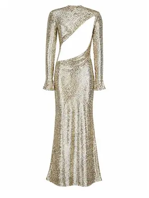 SELF-PORTRAIT Metallic Maxi Dress