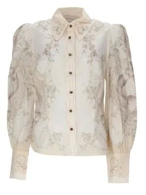 Zimmermann Camicia Con Stampa - Beige