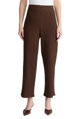 Jones New York Puckered Wide Leg Pull-on Ankle Pants - Fudge