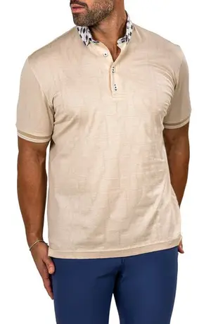 MACEOO Marthyr Textured Contrast Collar Cotton Polo