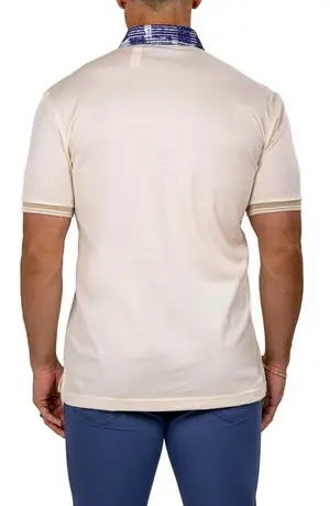 MACEOO Marthyr Textured Contrast Collar Cotton Polo