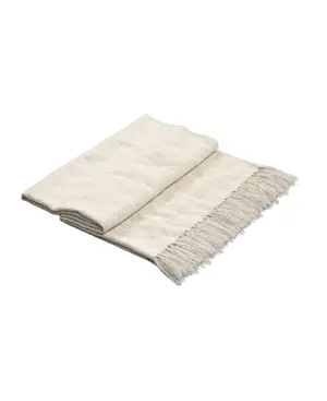 ALLPA Handwoven Boucle Alpaca Throw - Ivory