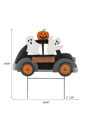 GLITZHOM 24"h Halloween Metal Ghost Car Yard Stake