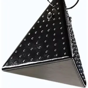 JAUSHINA NICOLE Toni Geometric Pyramid Top Handle Bag - Black