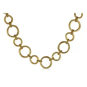 LONI PAUL JEWELRY Sculpted Circle Matte Plated Link Necklace