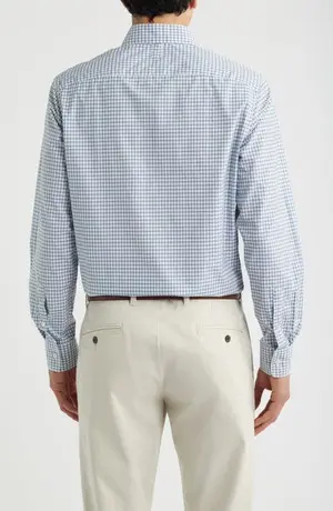 Canali Regular Fit Windowpane Cotton Button-up Shirt