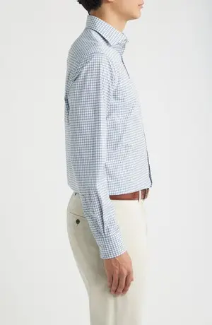 Canali Regular Fit Windowpane Cotton Button-up Shirt