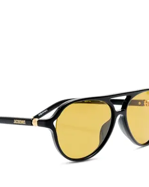 Jacquemus Pastro Aviator Sunglasses, 57mm - Black