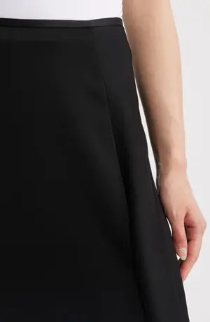 Theory Satin Midi Skirt - Black