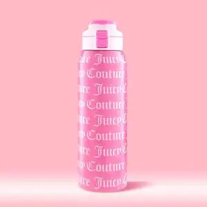 Juicy Couture Glam Getaway Hydration Stainless Steel Tumbler - Hot Pink Script
