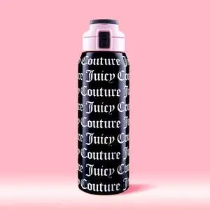 Juicy Couture Glam Getaway Hydration Stainless Steel Tumbler - Black Script