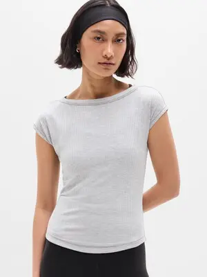 Athleta Perfect Rib Boatneck Tee