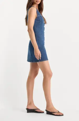 Good American Denim V-neck Mini Dress