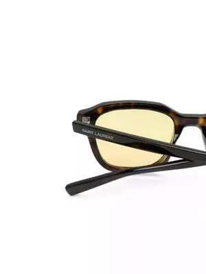 Saint Laurent Tortoiseshell Effect Square-frame Sunglasses