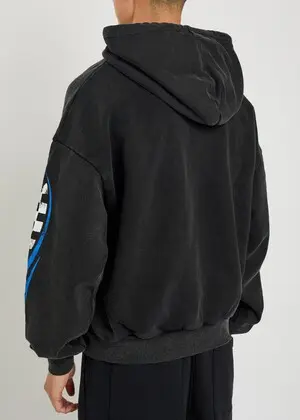 GODMADE Printed Cotton Zip-up Hooded Sweatshirt