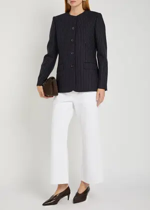 NILI LOTAN Gertrude Pinstriped Wool Jacket