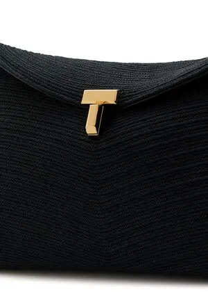 TOTEME T-lock Woven Clutch - Black