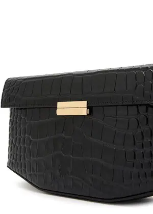 TOTEME Crocodile-embossed Leather Shoulder Bag With Push-lock Fastening